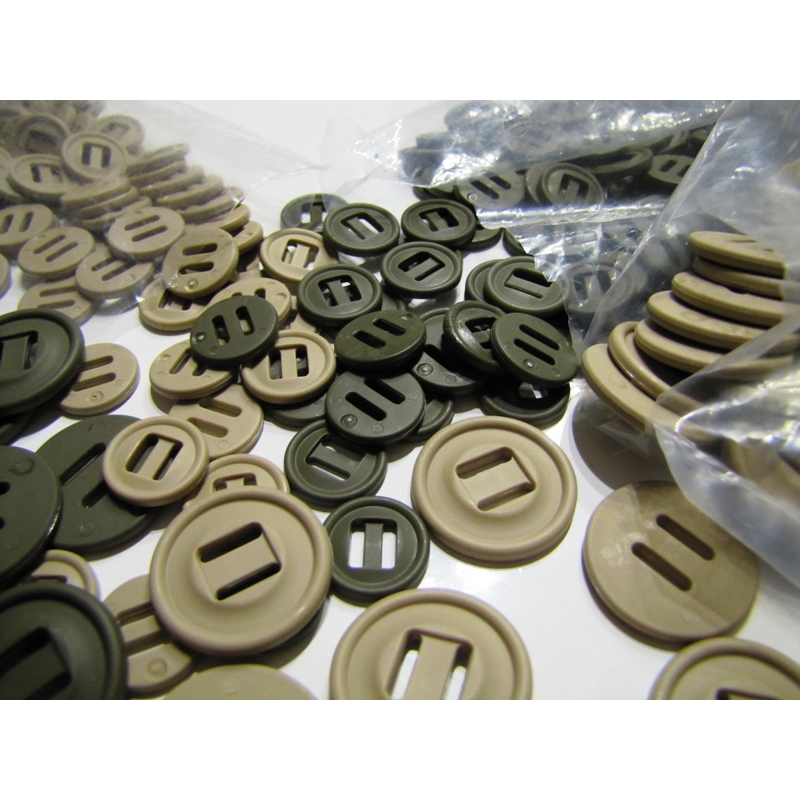 Slotted button 19mm